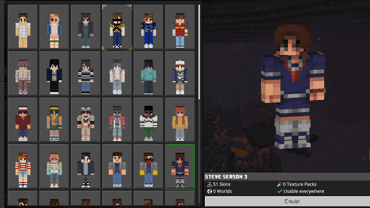 Stranger Things Skin Pack - Minecraft Bedrock Skins - CurseForge