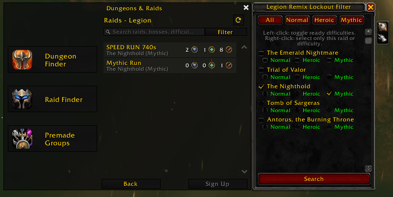 Legion Remix Lockout Filter - World of Warcraft Addons - CurseForge