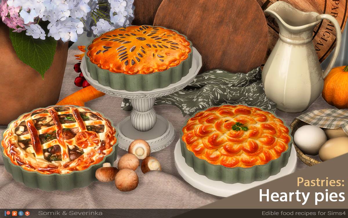 Meat, fish and mushroom Pies - The Sims 4 Mods - CurseForge