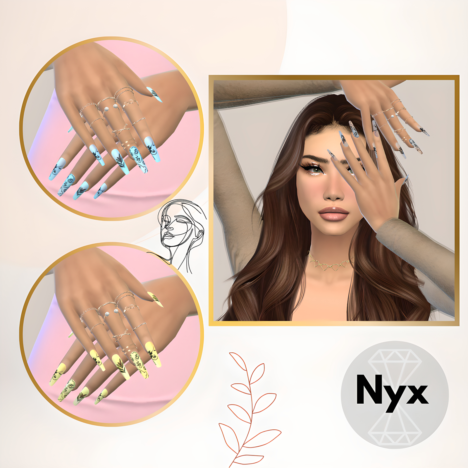 Abstract nails set 158 - Gallery - The Sims 4 Create a Sim - CurseForge