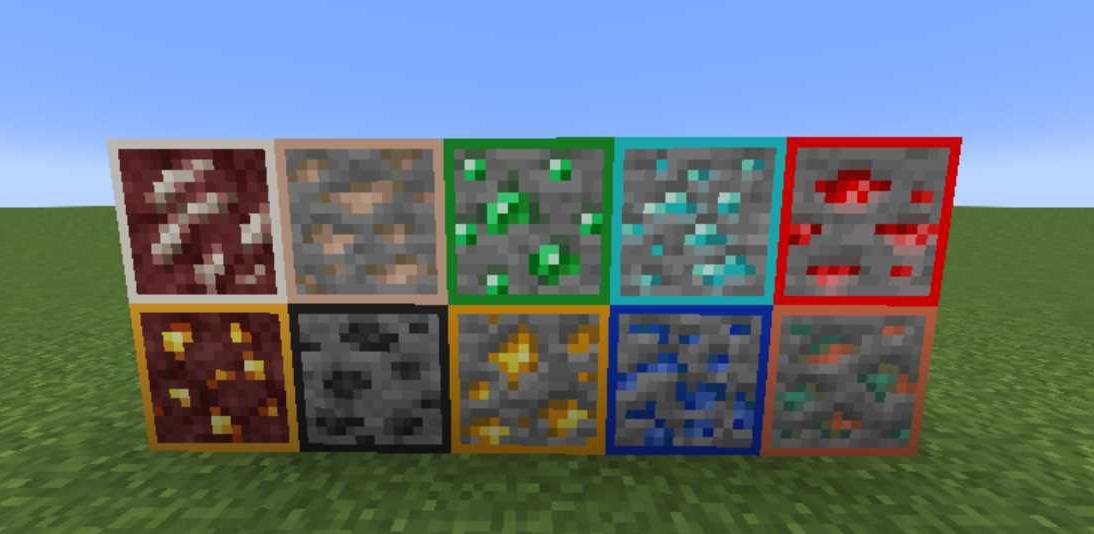 Simple ores outline - Minecraft Bedrock Texture Packs - CurseForge