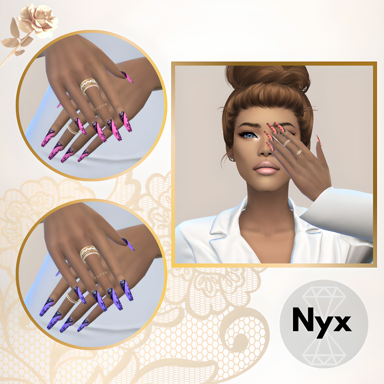 Abstract nails set 160 - The Sims 4 Create a Sim - CurseForge