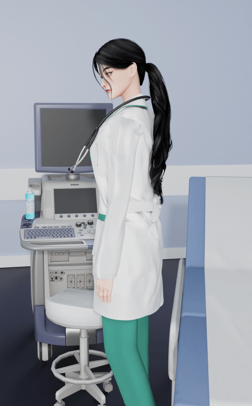 Doctor's gown (AF) + stethoscope - Gallery - The Sims 4 Create a Sim ...