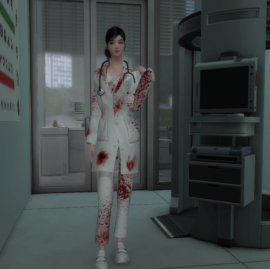 Doctor's gown (AF) + stethoscope - The Sims 4 Create a Sim - CurseForge
