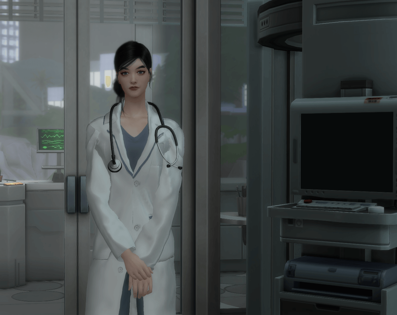 Doctor's gown (AF) + stethoscope - The Sims 4 Create a Sim - CurseForge