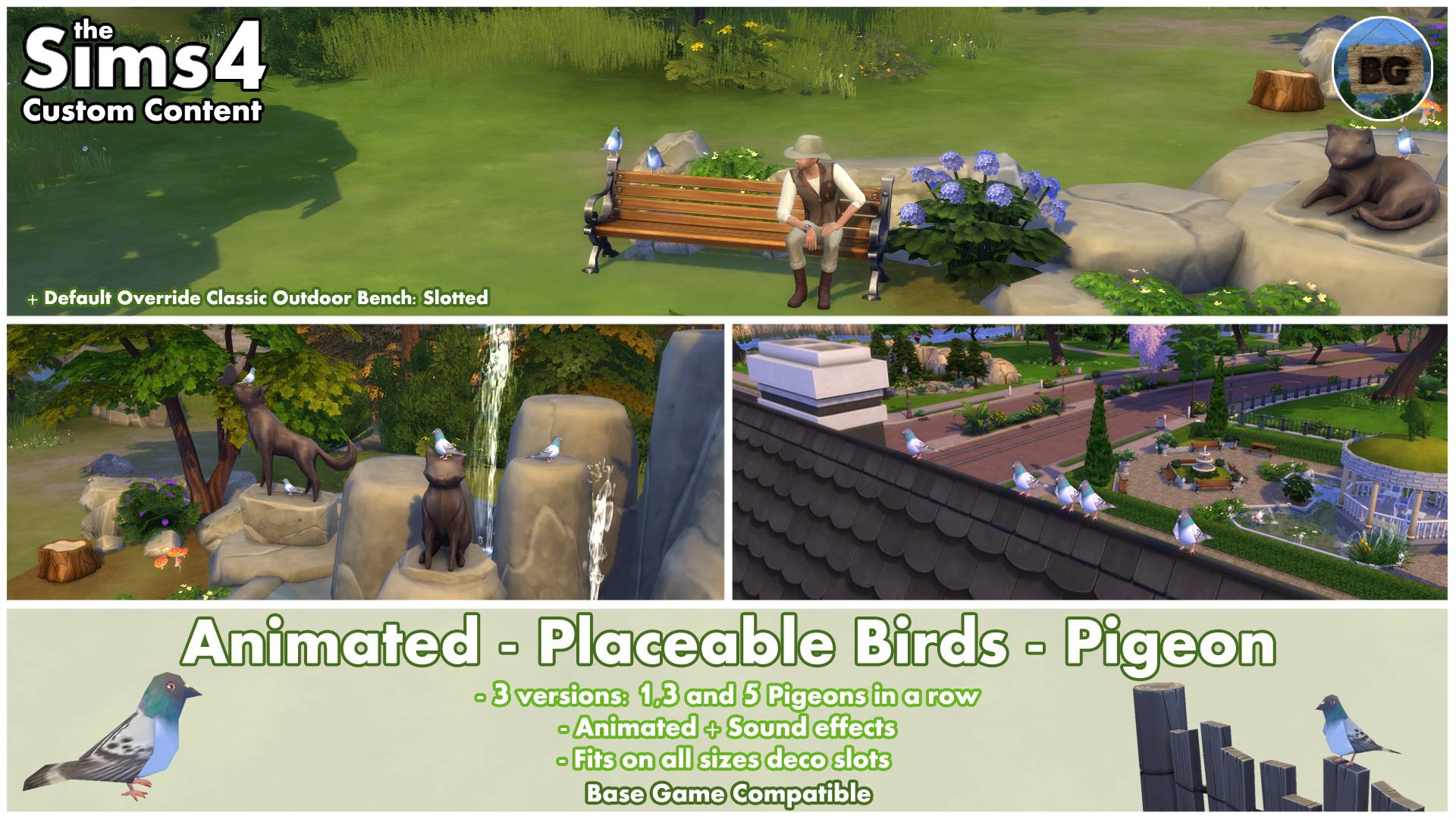 Animated Pigeons - Row ~ Bird ~ Animal ~ Pigeon ~ Pet - The Sims 4 ...