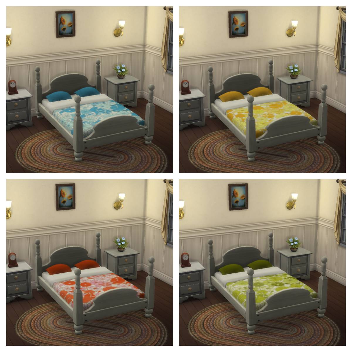 Royal Bed//Look 70'//Recolor bed Basegame - The Sims 4 Build / Buy ...