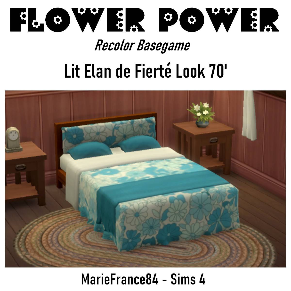 Pride Bed //Look 70'//Recolor Basegame bed - Gallery - The Sims 4 Build ...