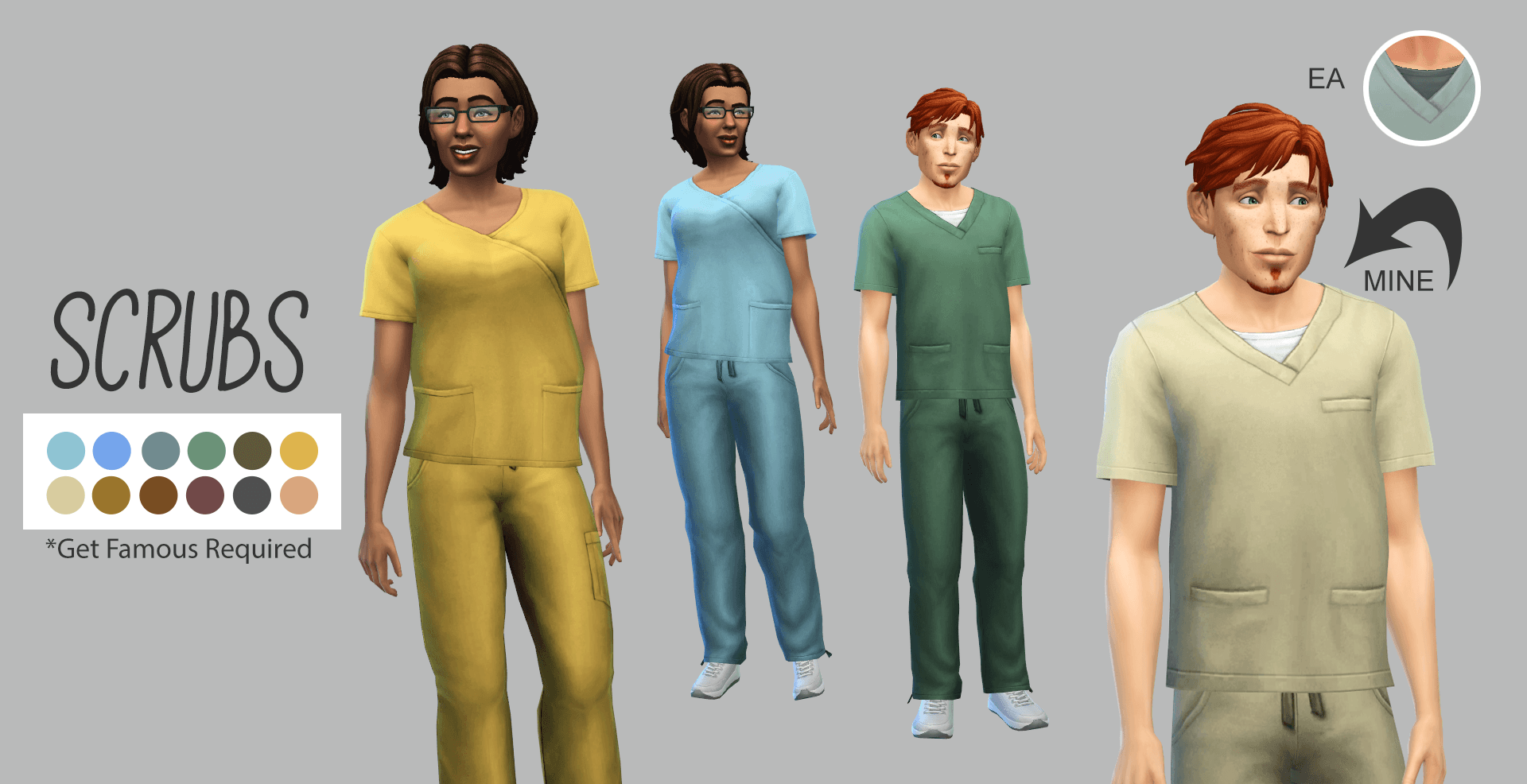 Medical Scrubs Set [Masculine & Feminine] | "Get Famous Required" - The ...