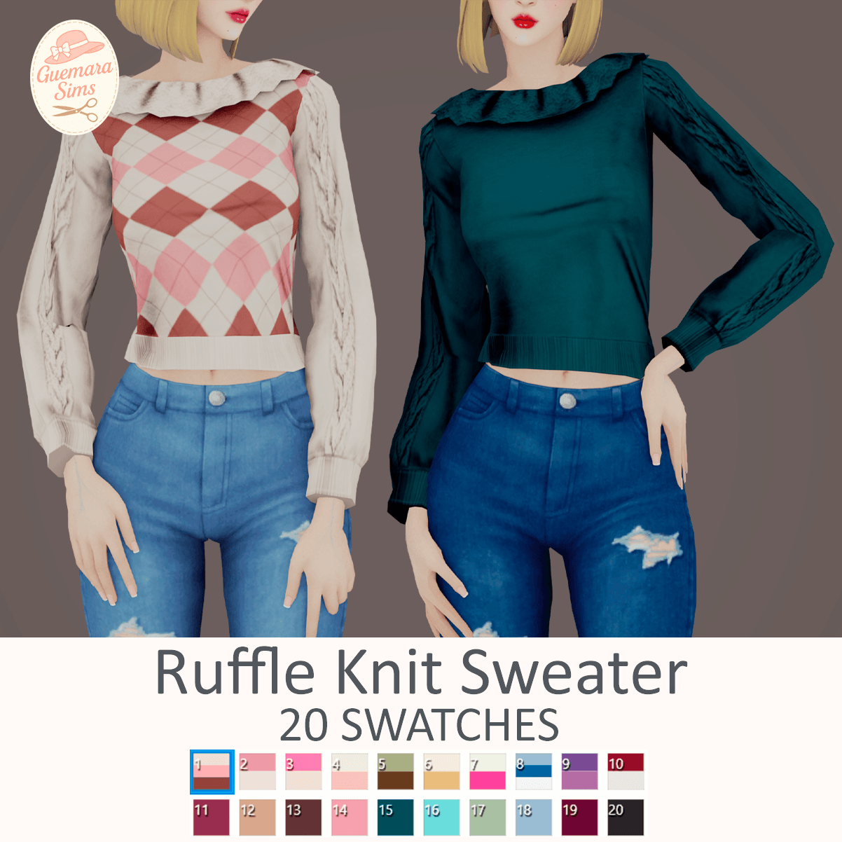 Ruffle Knit Sweater - The Sims 4 Create a Sim - CurseForge