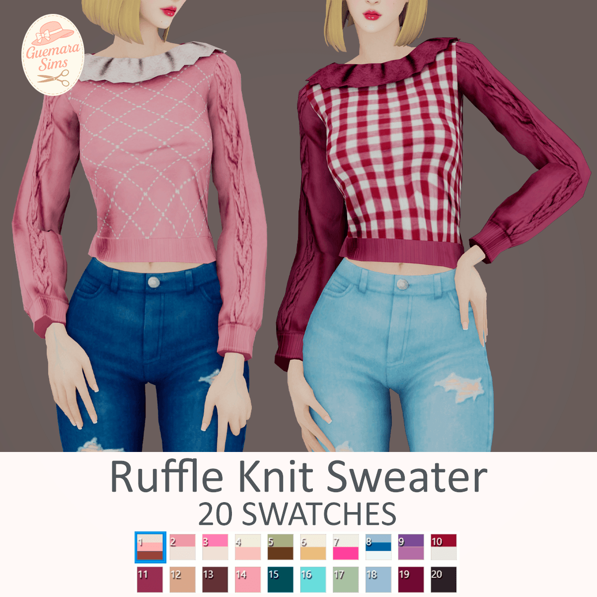 Ruffle Knit Sweater - The Sims 4 Create a Sim - CurseForge