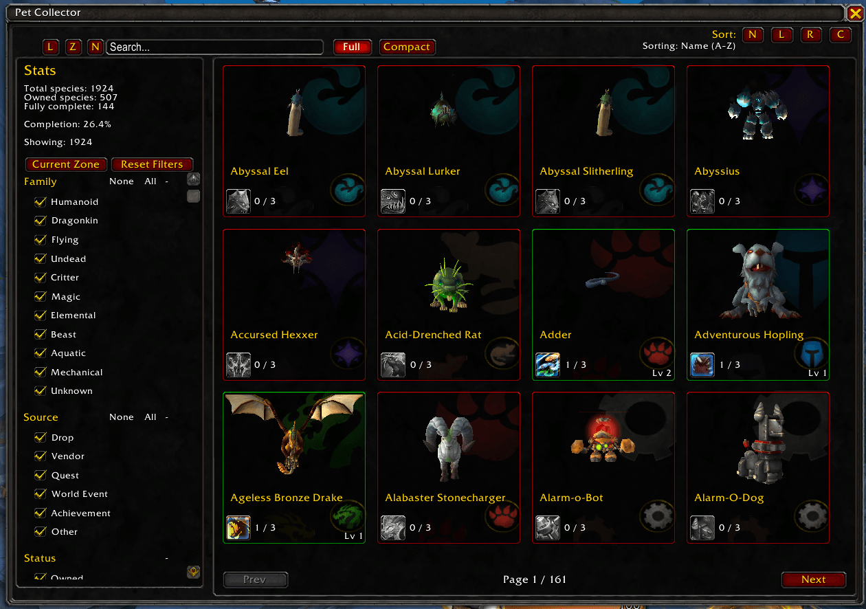 Pet Collector - World of Warcraft Addons - CurseForge