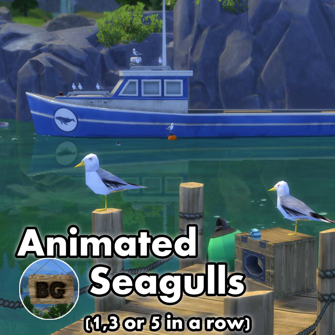 Animated Seagulls ~ Bird ~ Animal ~ Seagull ~ Pet - The Sims 4 Build ...