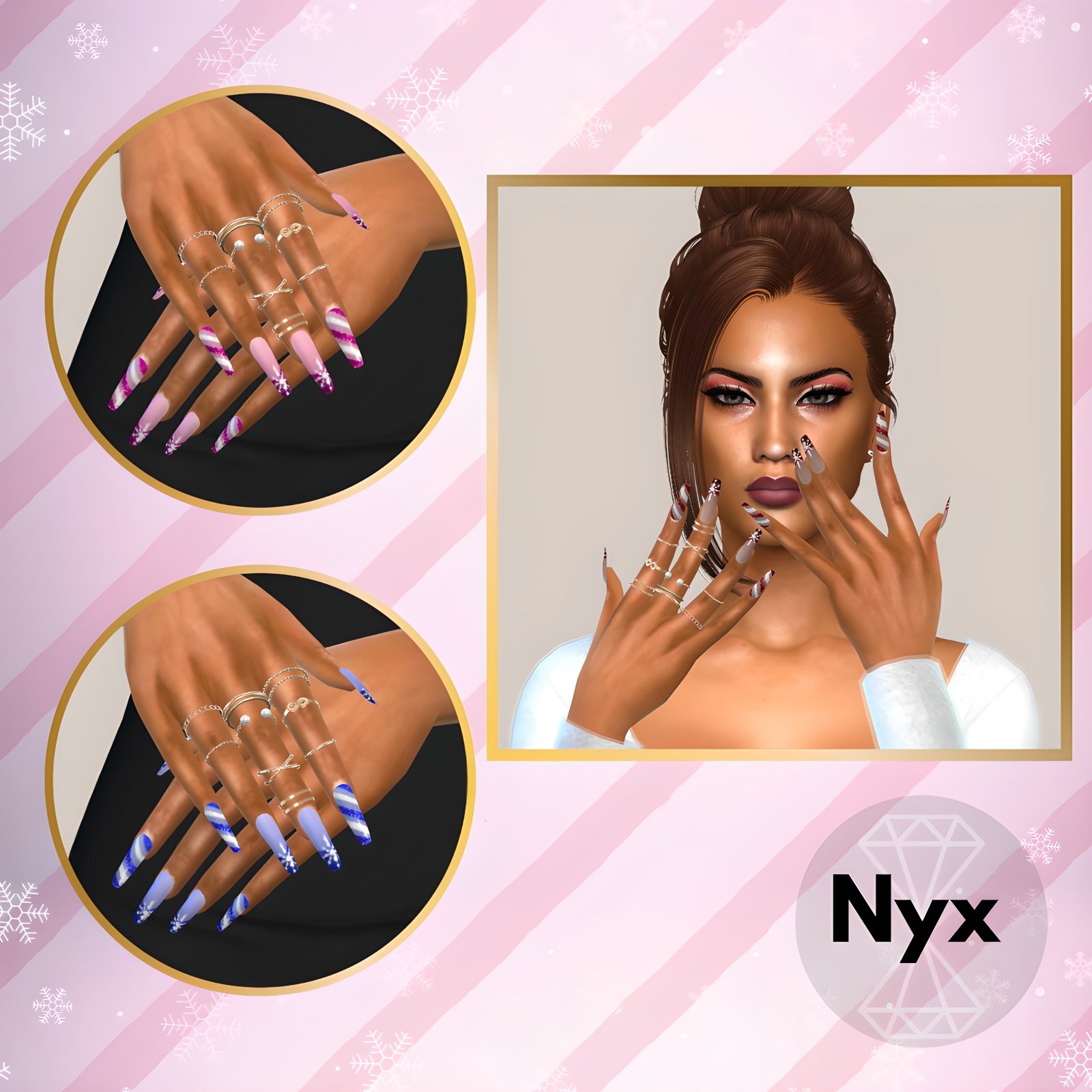 Xmas nails set 168 - The Sims 4 Create a Sim - CurseForge