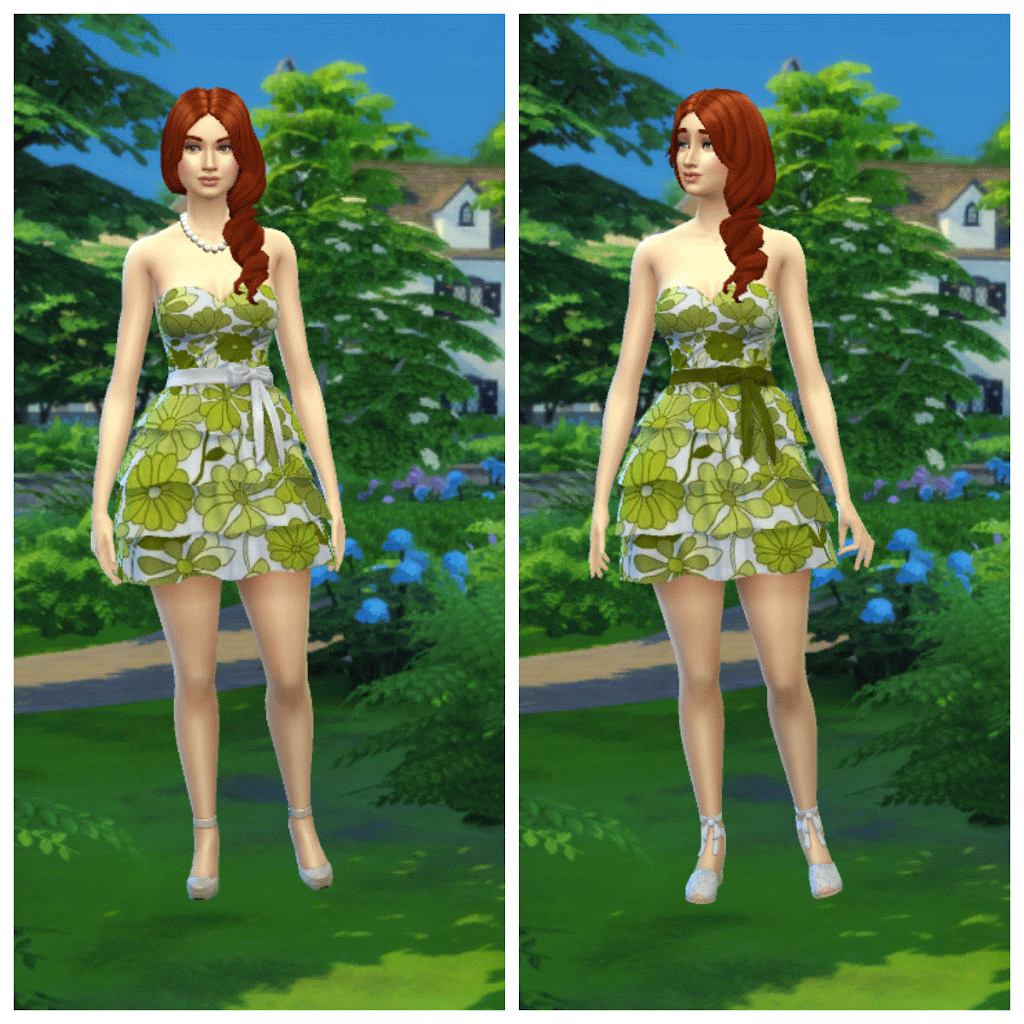 DressFrillyRomantic Look 70'//Recolor dress basegame - The Sims 4 Create a Sim - CurseForge