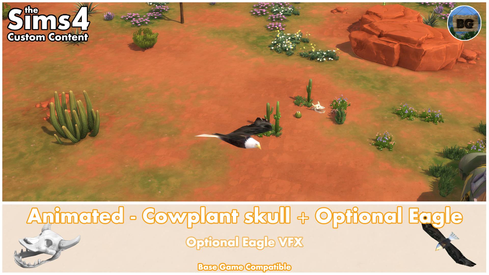 Animated - Cowplant Skull + Eagle ~ Bird ~ Animal ~ Pet - The Sims 4 ...