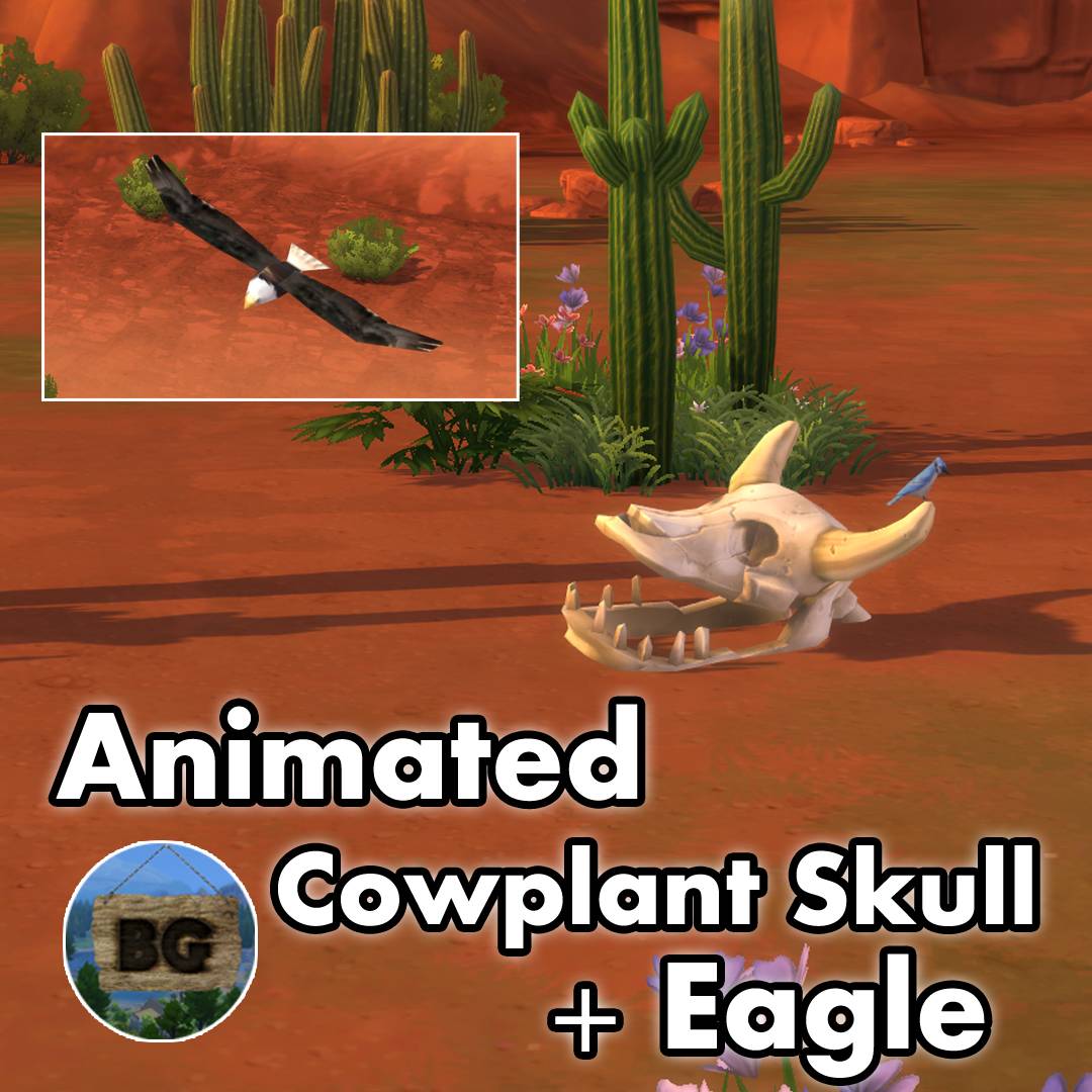Animated - Cowplant Skull + Eagle ~ Bird ~ Animal ~ Pet - The Sims 4 ...