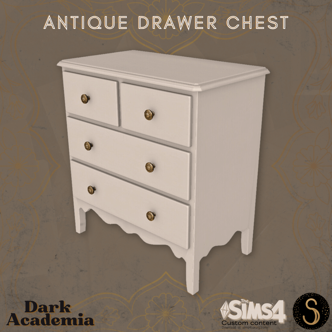 Sims4Luxury - Dark Academia - Antique drawer chest - Gallery - The Sims ...