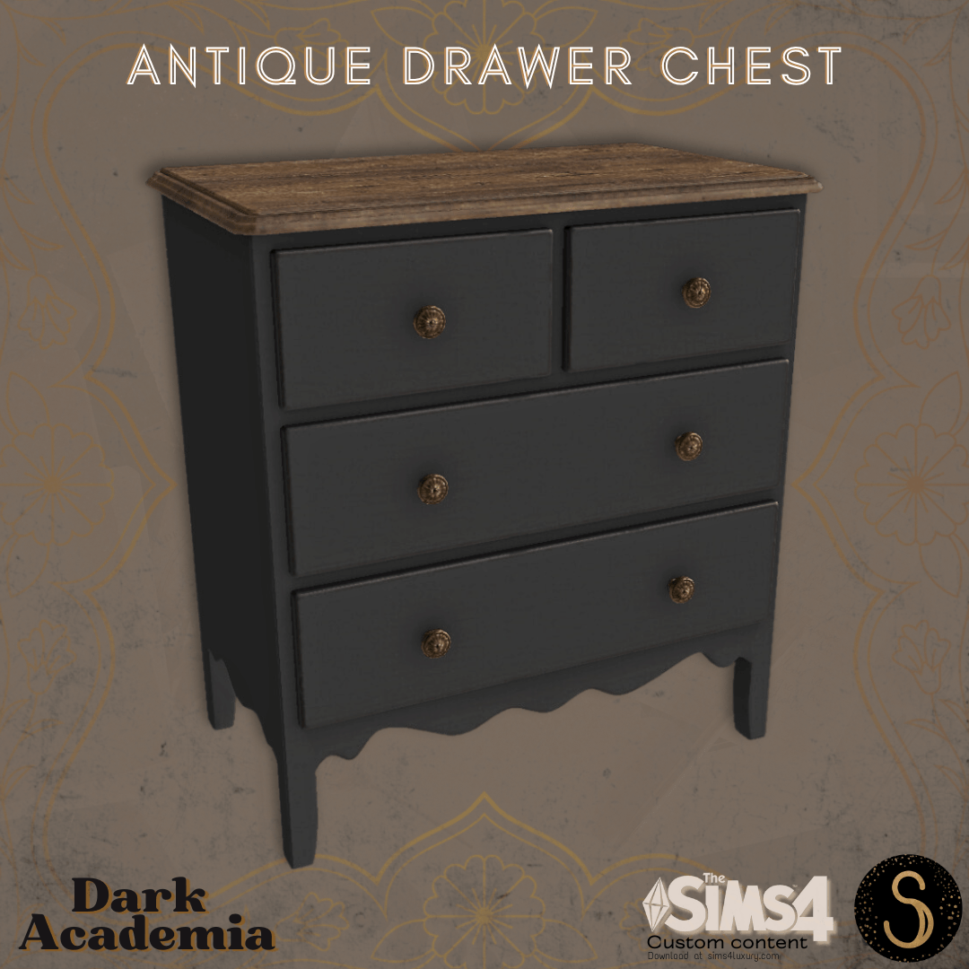 Sims4Luxury - Dark Academia - Antique drawer chest - Gallery - The Sims ...
