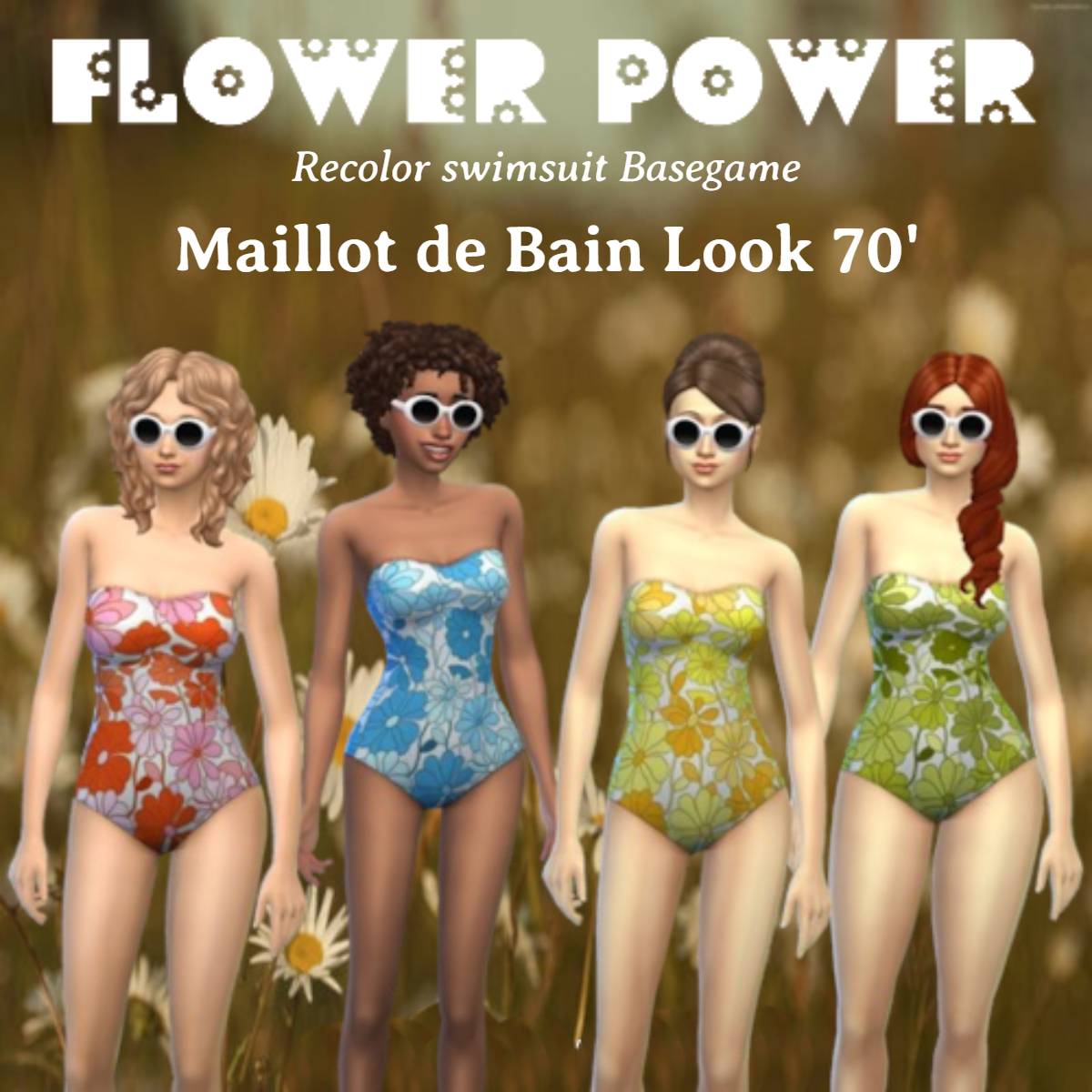 Swimstrapless//Look' 70//Recolor basegame - The Sims 4 Create a Sim - CurseForge