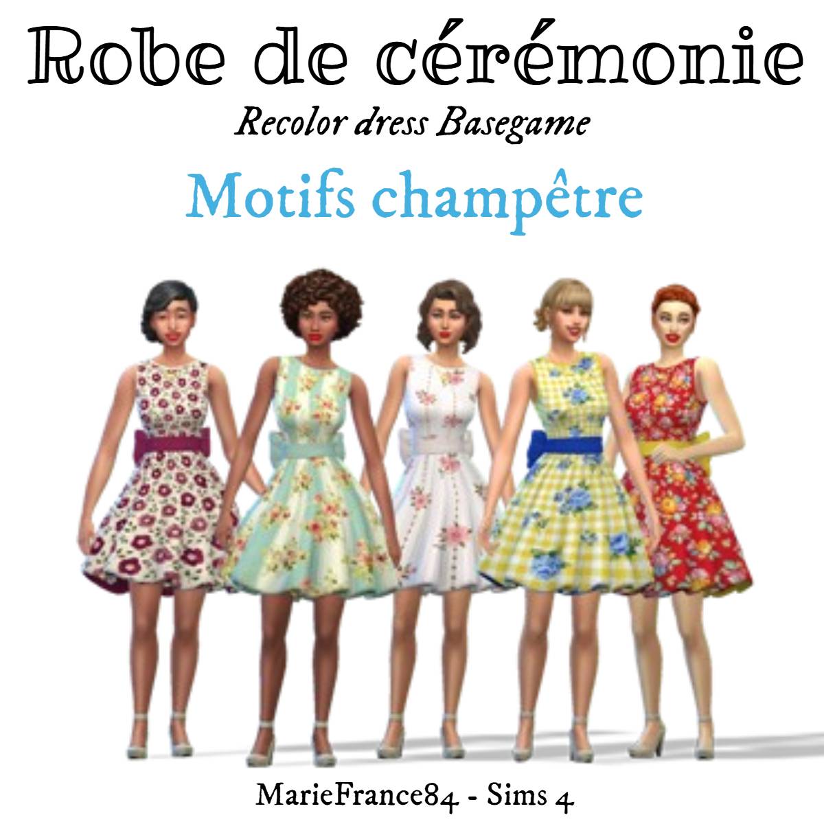 Ceremony dress//Look rural//Recolor dress basegame - The Sims 4 Create ...