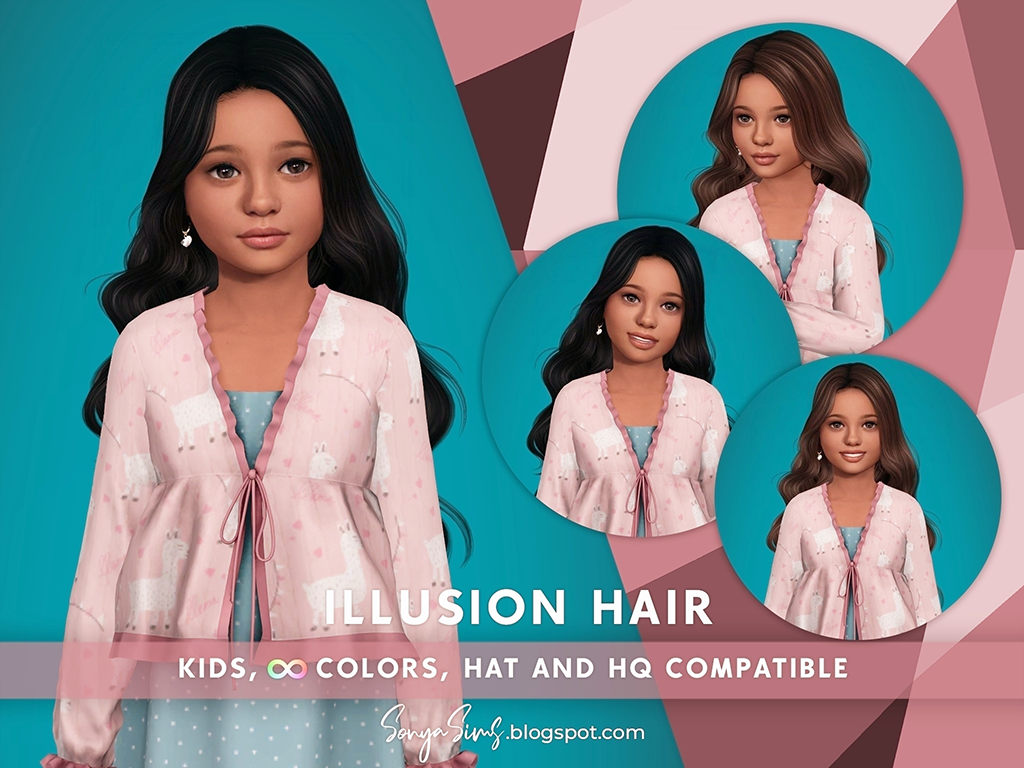 SONYASIMS - ILLUSION HAIR KIDS - Gallery - The Sims 4 Create a Sim ...