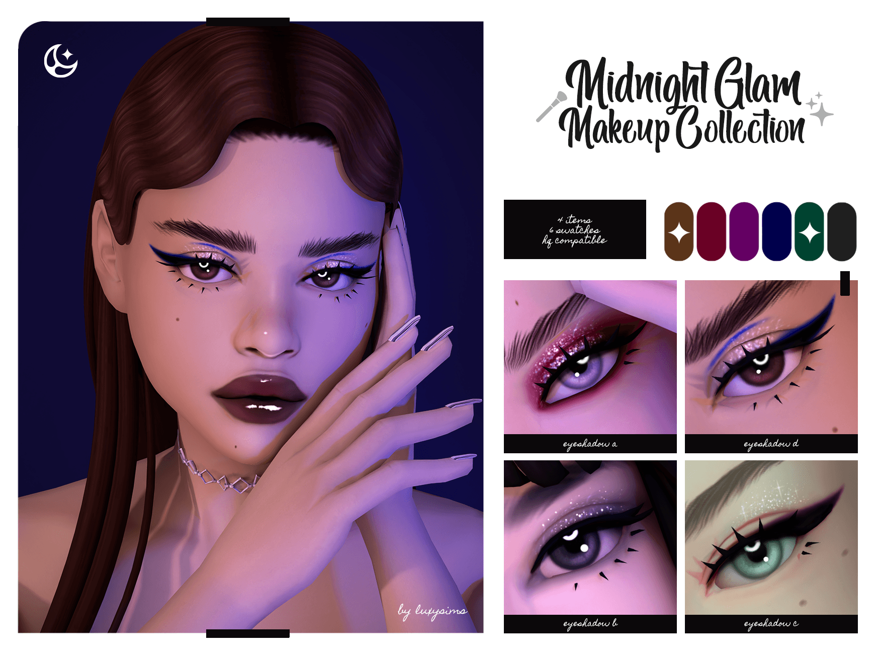 Eyeshadow D - Midnight Glam Makeup Collection - The Sims 4 Create a Sim ...