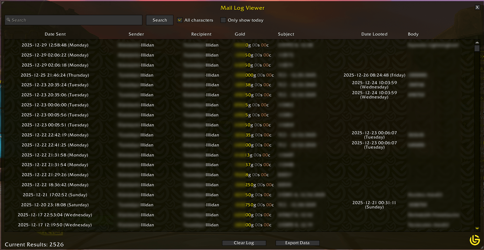 GLogger - World of Warcraft Addons - CurseForge