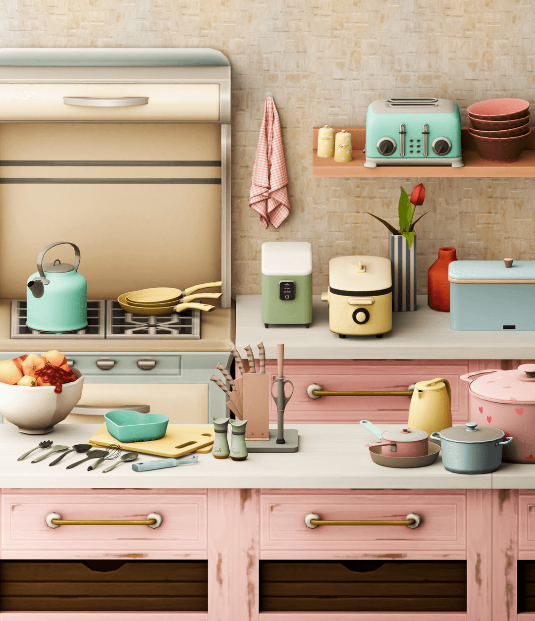 Groovy Pastel Kitchen Set - The Sims 4 Build / Buy - CurseForge