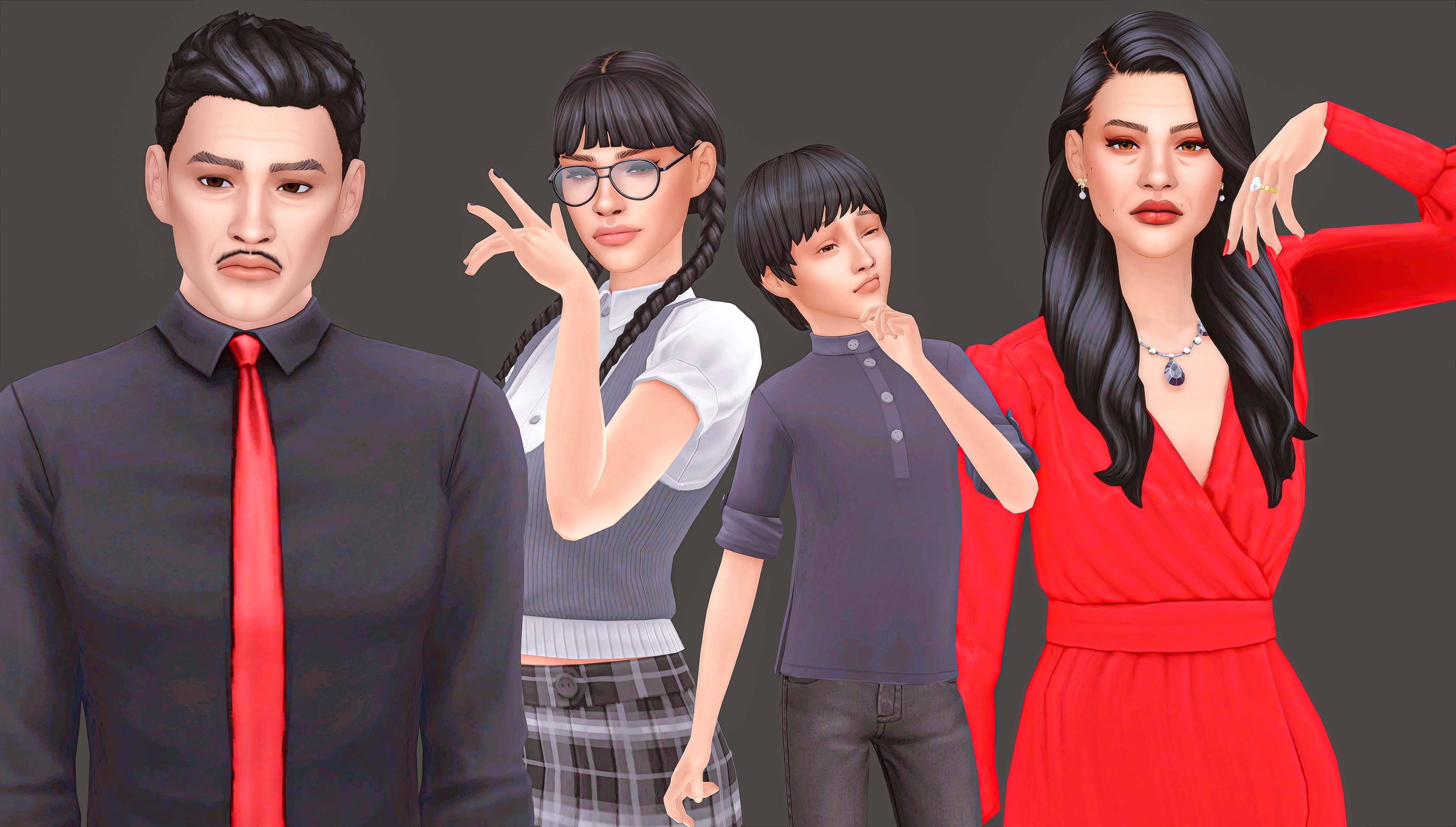 No CC NPC Townies - Goth Family - The Sims 4 Sims / Households - CurseForge