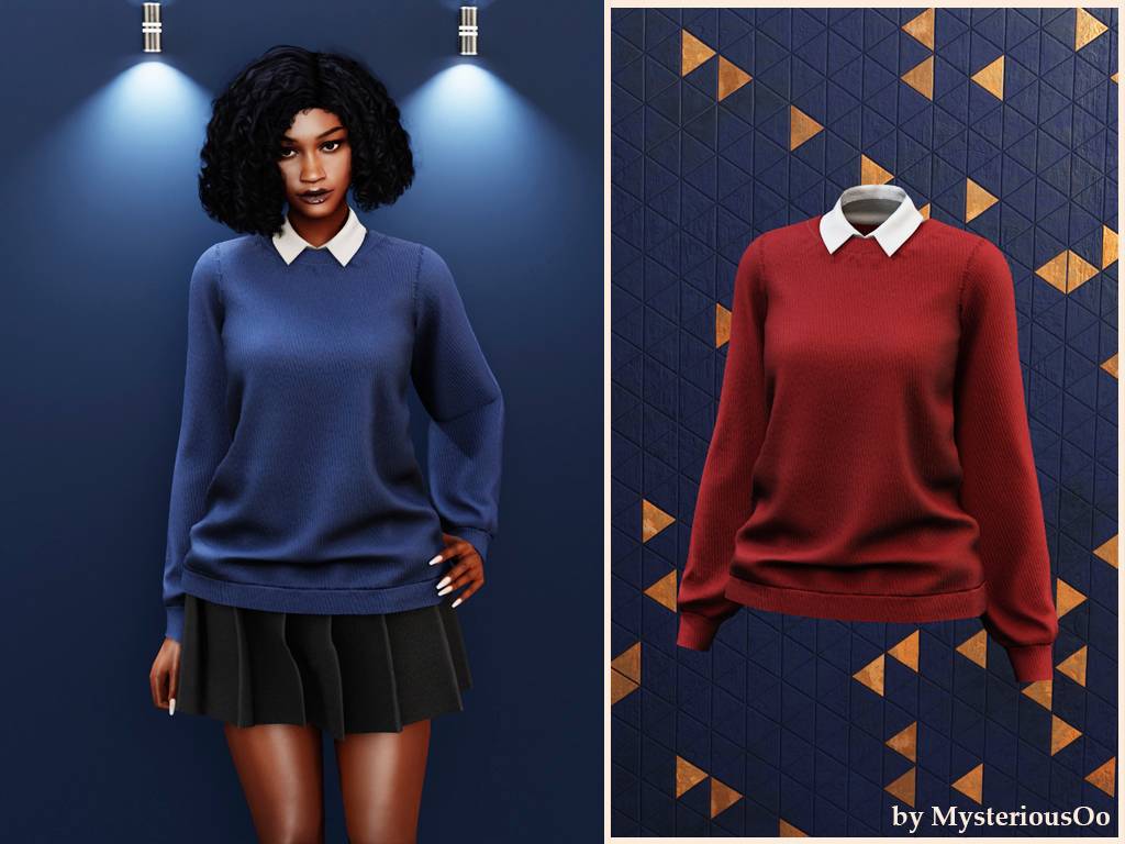 Collared knit sweater - The Sims 4 Create a Sim - CurseForge