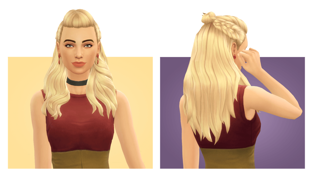 [SS] ALOY HAIR SET (WITH BRAIDS AND WITHOUT) - The Sims 4 Create a Sim ...