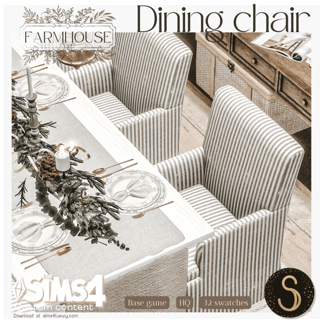 Sims4Luxury - Farmhouse - Dining chair - Gallery - The Sims 4 Build ...
