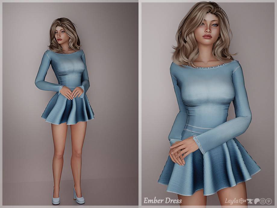 Layla - Sweet & Cozy Set - Ember Dress - Gallery - The Sims 4 Create a ...
