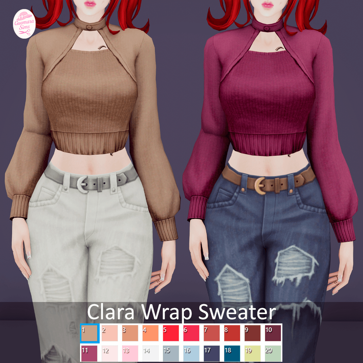 Clara Wrap Sweater - Sweater Weather Set - The Sims 4 Create a Sim ...