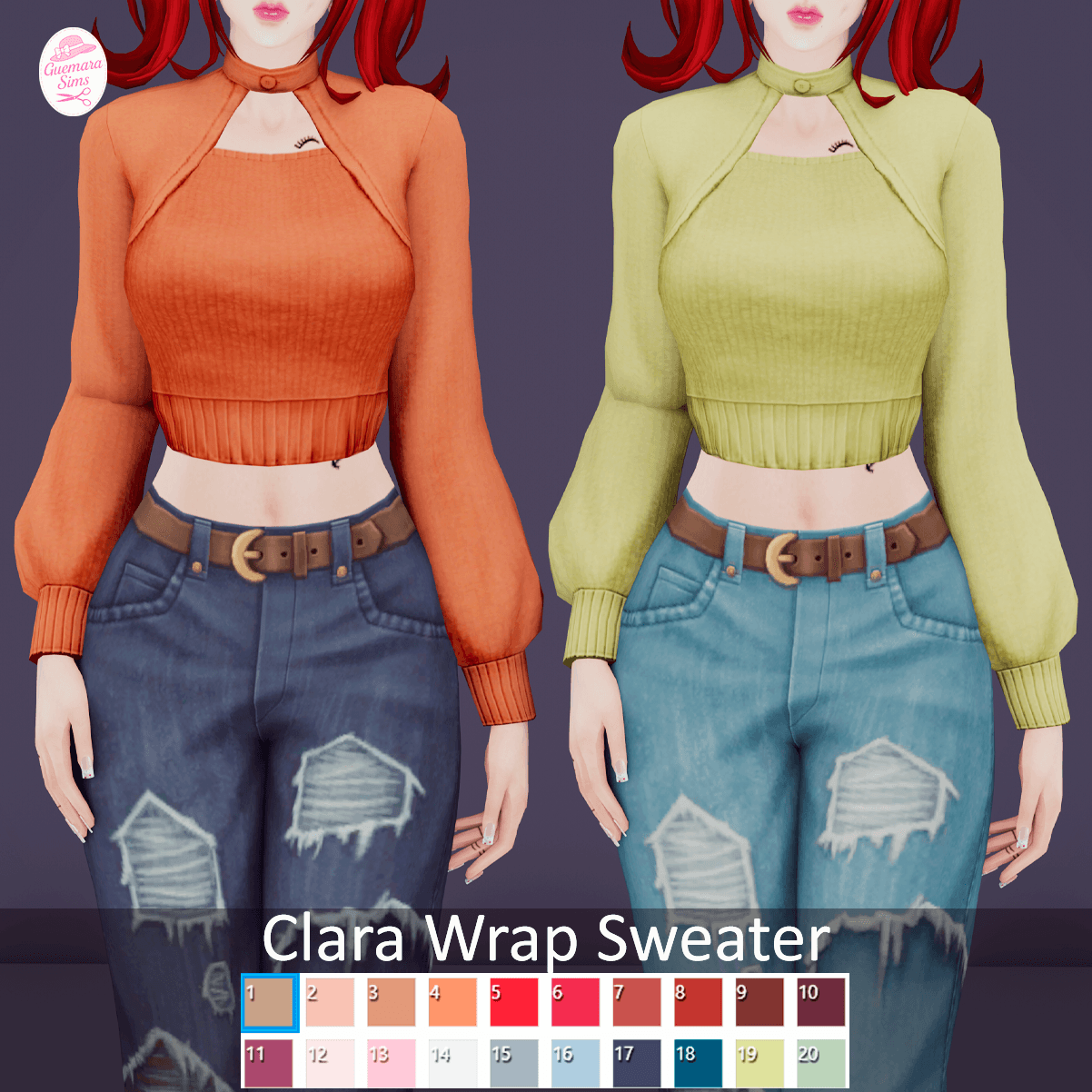 Clara Wrap Sweater - Sweater Weather Set - The Sims 4 Create a Sim ...
