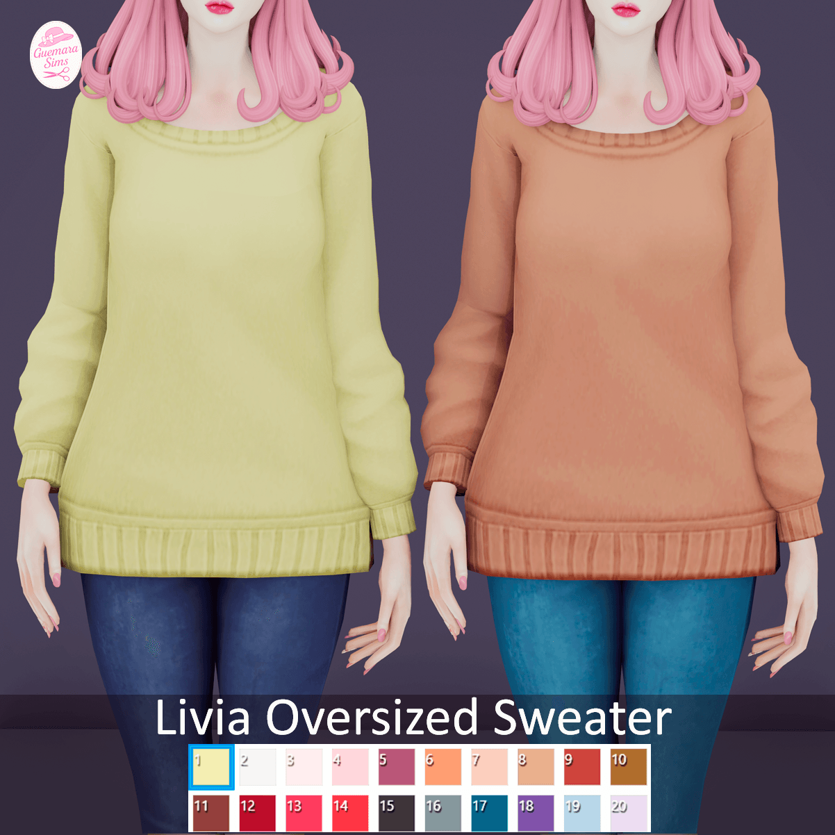 Livia Oversized Sweater - Weather Set - The Sims 4 Create a Sim ...