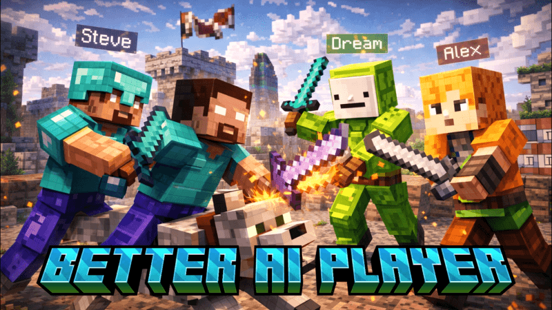 BETTER AI PLAYER (no player.json) - Gallery - Minecraft Bedrock Addons ...