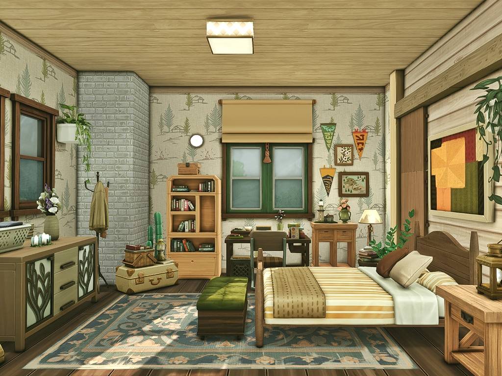 Cozy Rustic 2 - Bedroom A - The Sims 4 Rooms / Lots - CurseForge