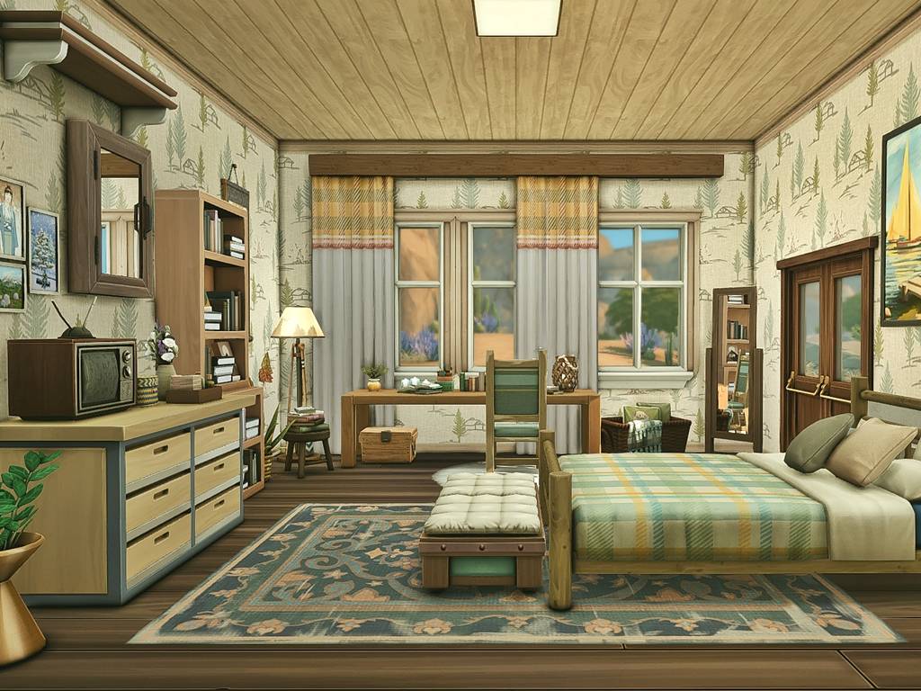 Cozy Rustic 2 - Bedroom B - The Sims 4 Rooms / Lots - CurseForge