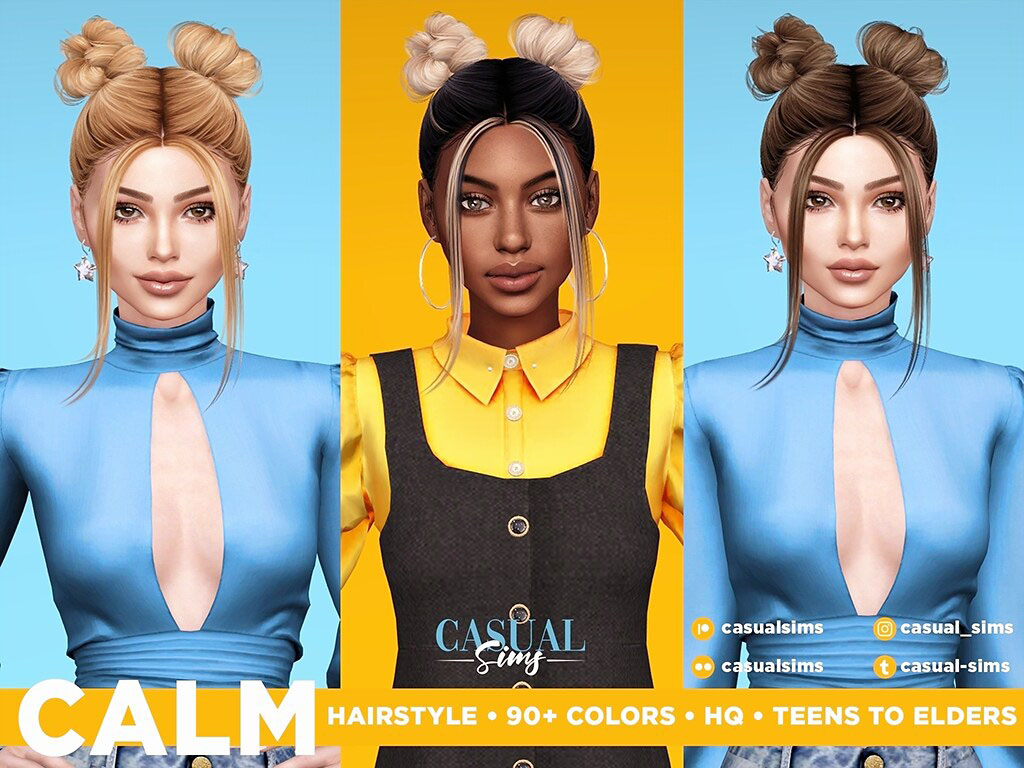 CasualSims - Calm Hairstyle (with bangs) - The Sims 4 Create a Sim ...