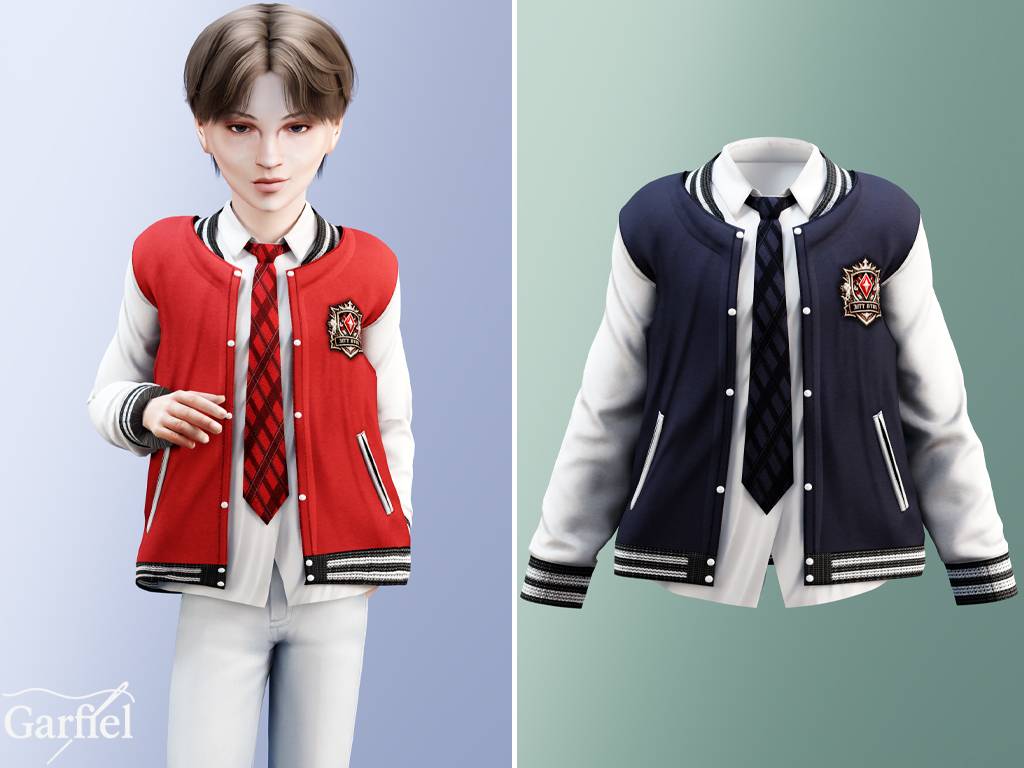 Child - Classic varsity jacket school style - The Sims 4 Create a Sim ...