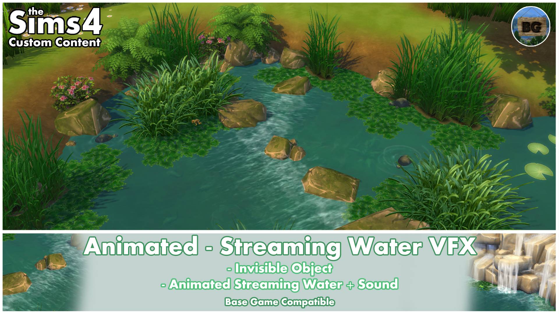Animated Streaming Water VFX ~ Pond ~ River ~ Flow ~ Creek - The Sims 4 ...