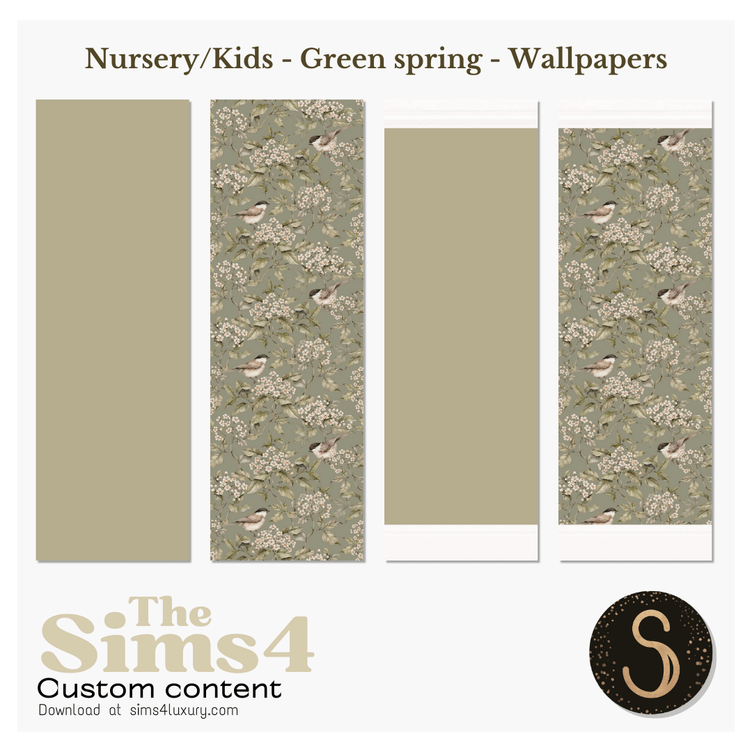 Sims4Luxury - Nursery - Green Spring - Wallpapers - The Sims 4 Build ...