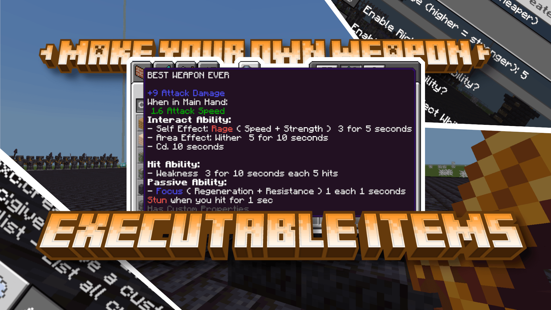 Executable Items: Create Your Own Weapon - Minecraft Bedrock Addons ...