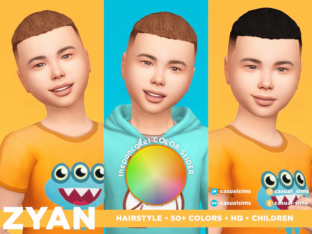 CasualSims - Zyan Hairstyle Children (ONLY FOR COLOR SLIDER MOD) - The ...