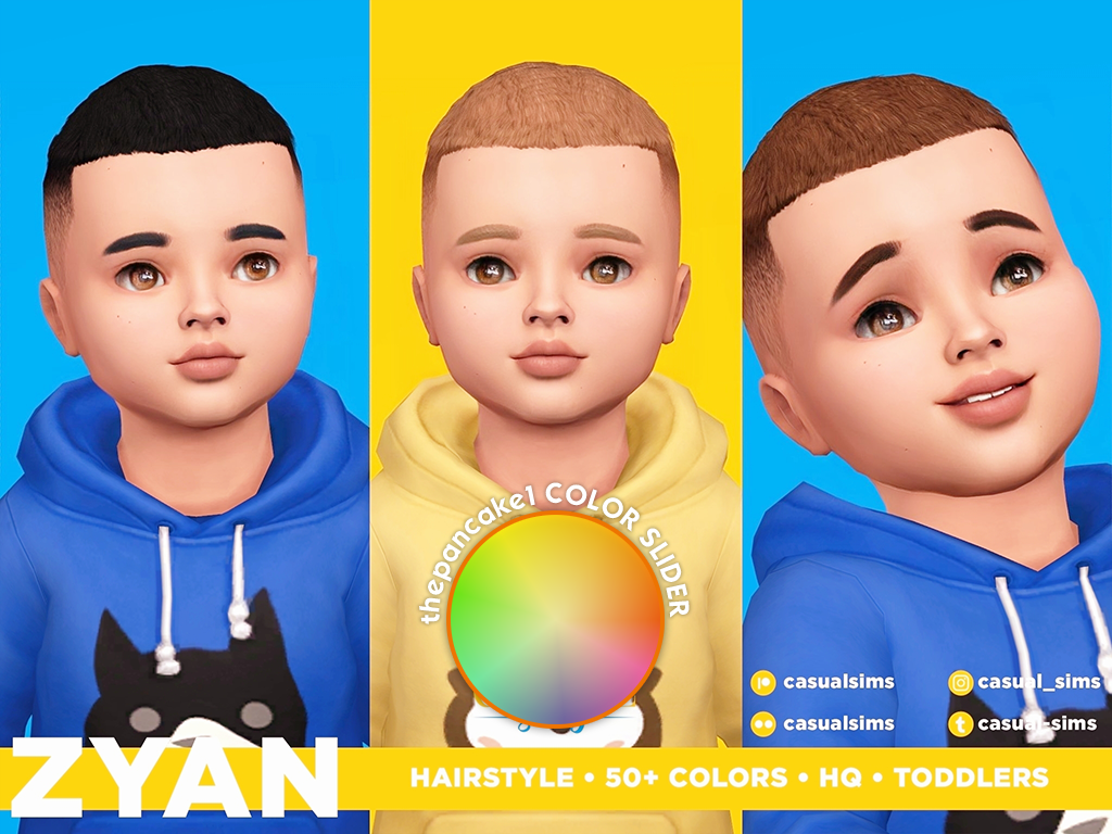 CasualSims - Zyan Hairstyle Toddlers (ONLY FOR COLOR SLIDER MOD) - The ...