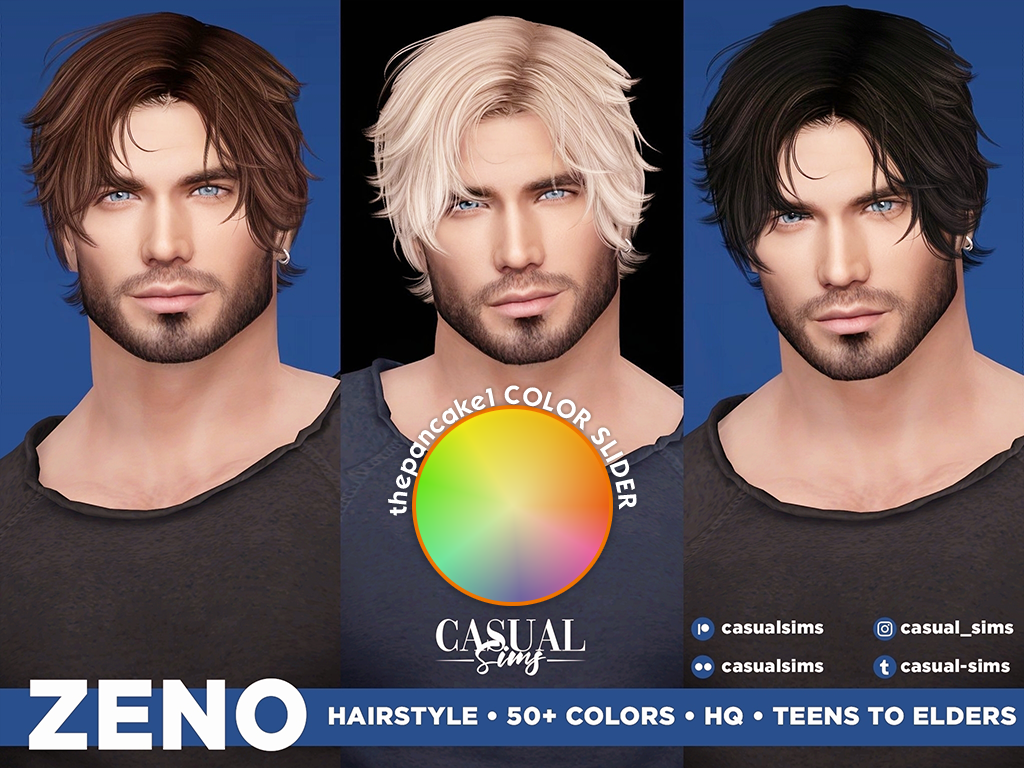 CasualSims - Zeno Hairstyle (ONLY FOR COLOR SLIDER MOD) - The Sims 4 ...