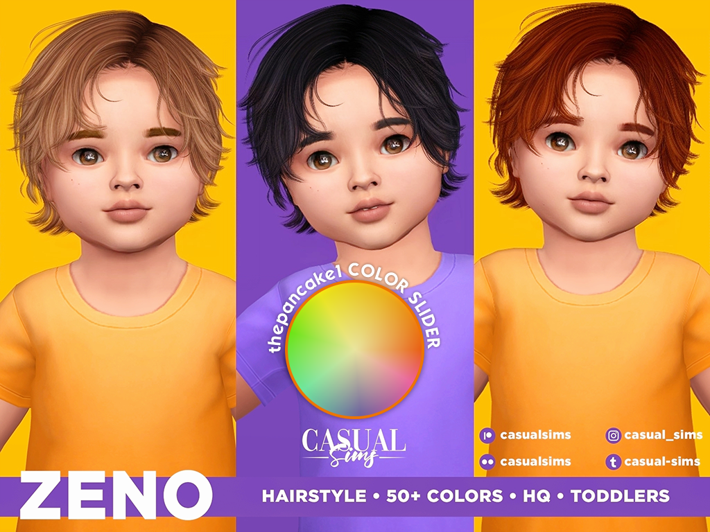 CasualSims - Zeno Hairstyle Toddlers (ONLY FOR COLOR SLIDER MOD ...
