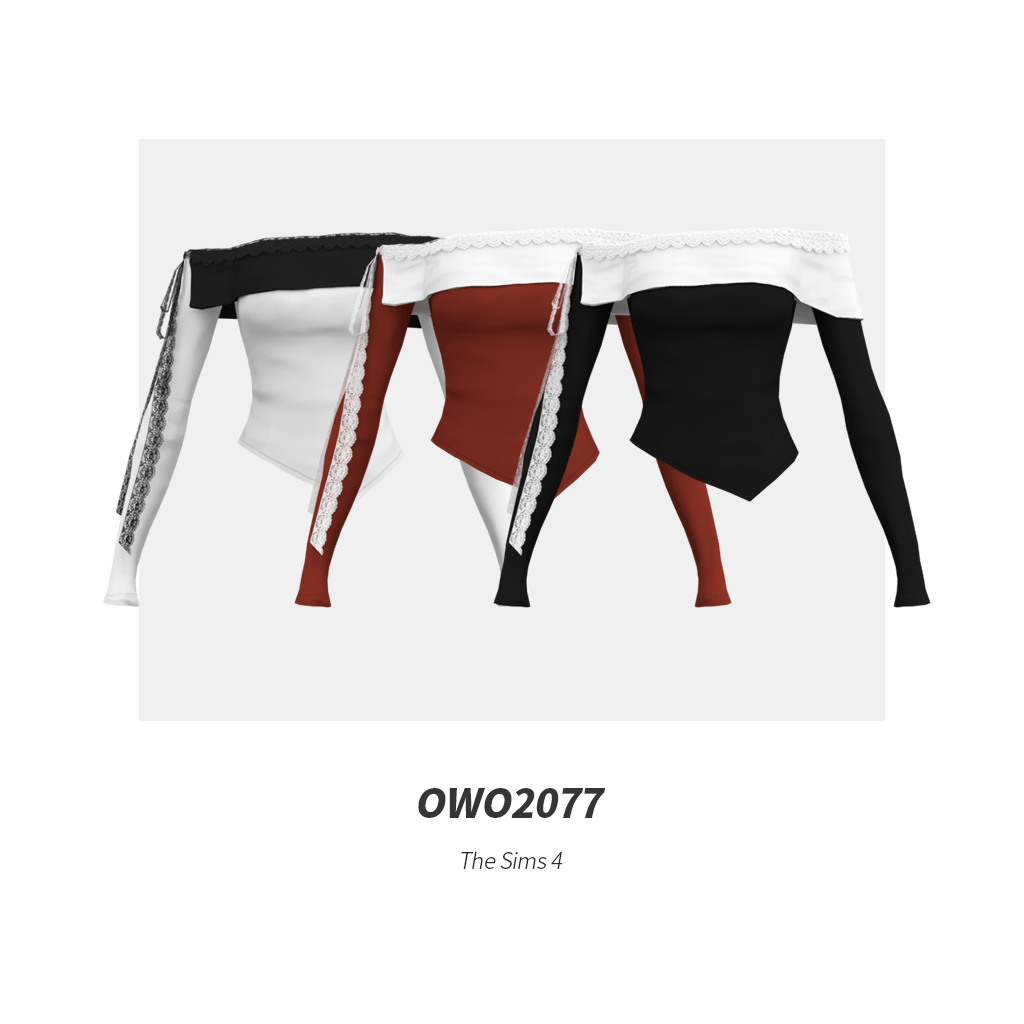OWO2077 - Elegant Lace Trim Top - The Sims 4 Create a Sim - CurseForge
